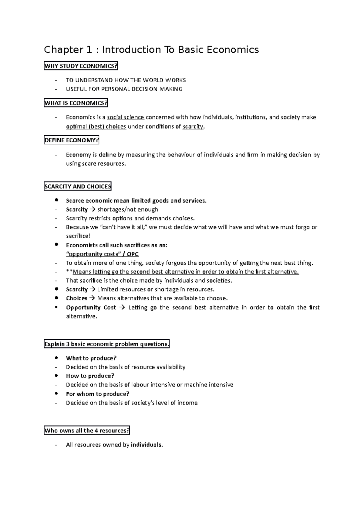 (C1Notes 2)) Summary Notes - Chapter 1 : Introduction To Basic ...