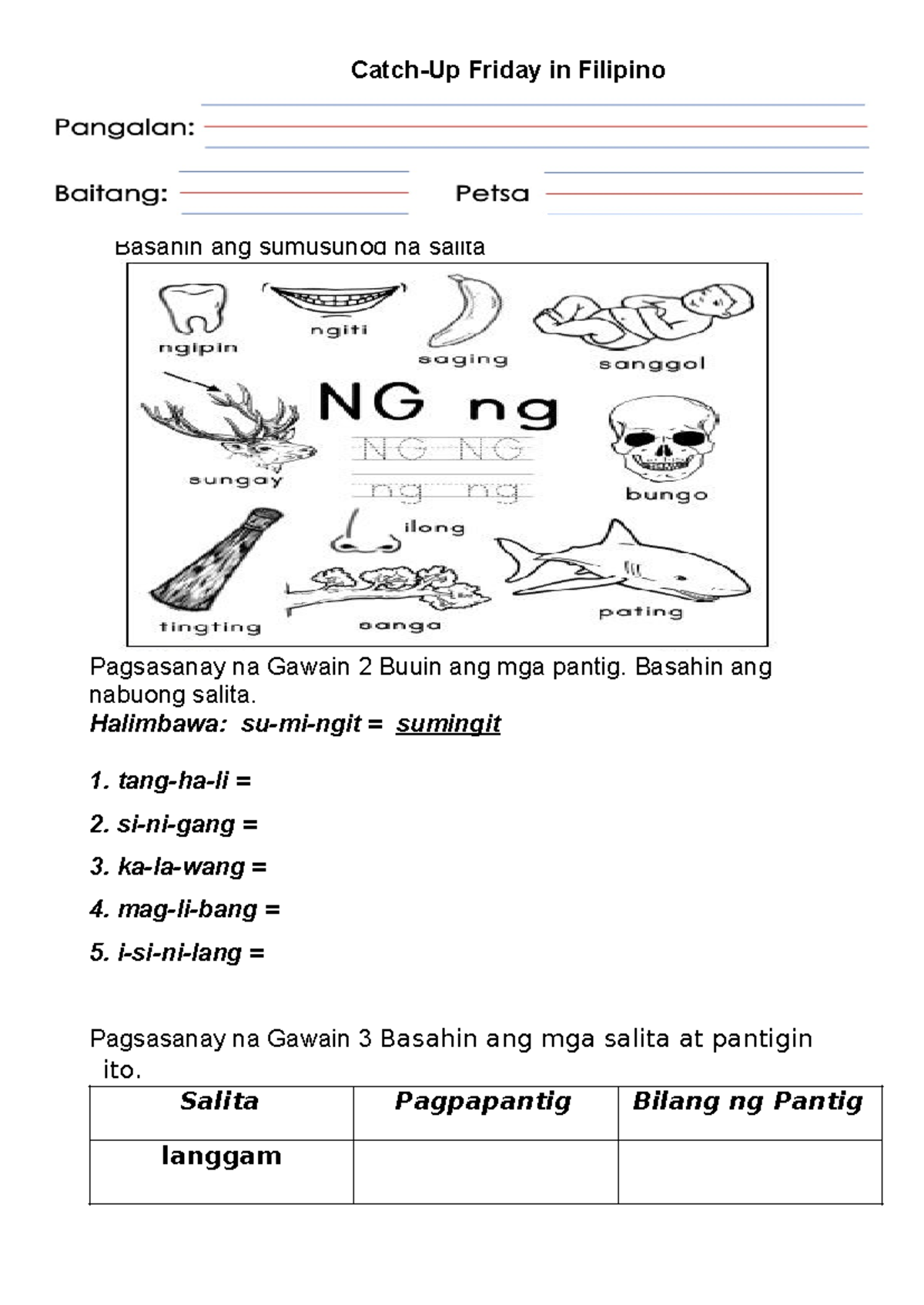 Filipino Activity Sheet- Remediation-April 05, 2024 - Secondary ...