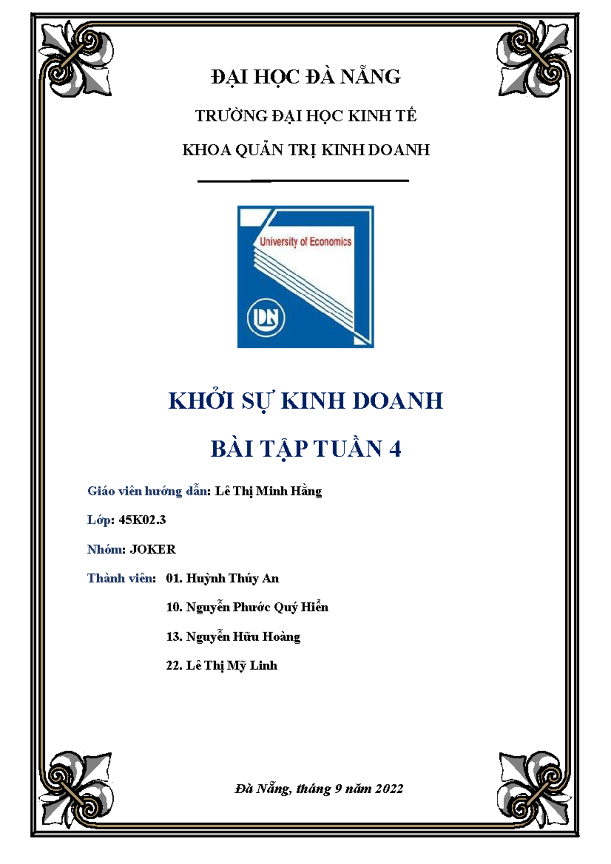 Kskd - ddđ - ĐẠI HỌC ĐÀ NẴNG TRƯỜNG ĐẠI HỌC KINH TẾ KHOA QUẢN TRỊ KINH ...