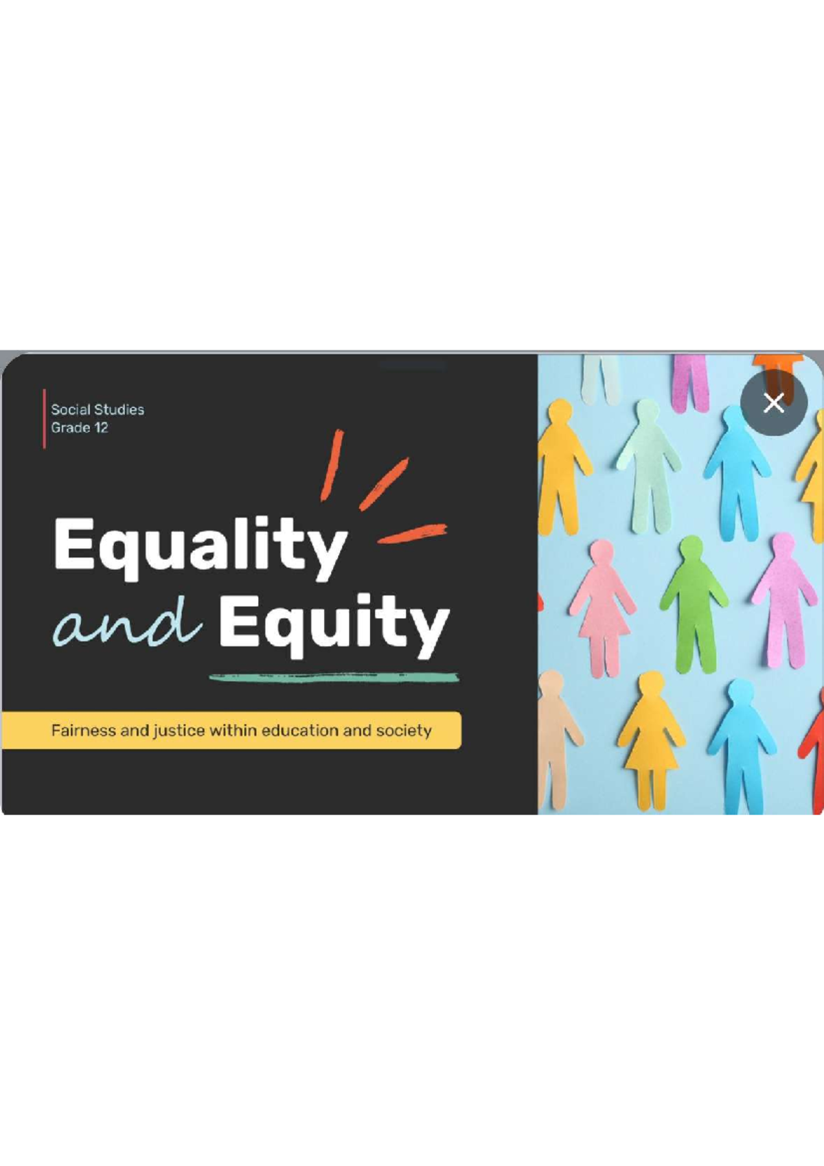 Igualdade e equidade - X Social Studies Grade 12 Equality B and Equity ...