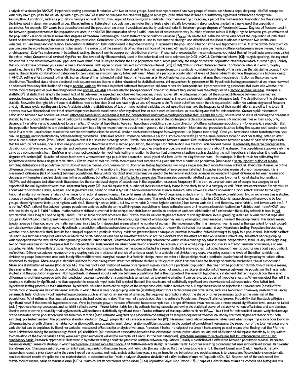 SOCI 301 final cheat sheet - analysis of variance (or ANOVA ...