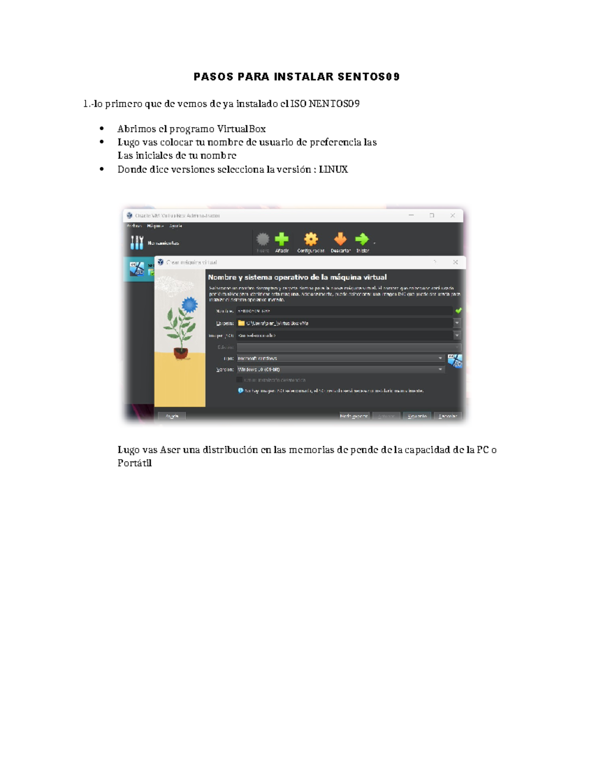 Pasos PARA Instalar Sentos 09 - PASOS PARA INSTALAR SENTOS 1.-lo ...