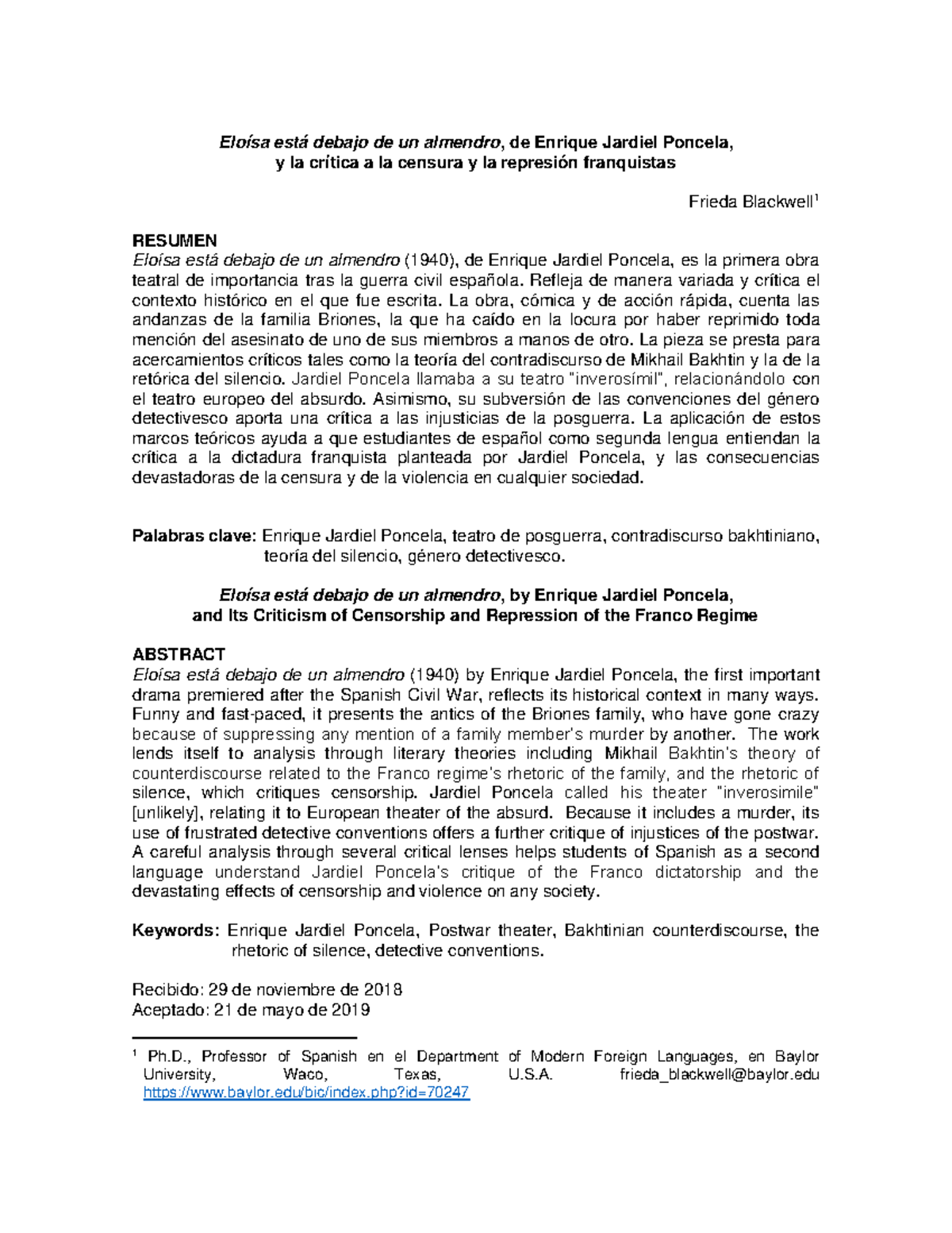 Dialnet-Eloisa Esta Debajo De Un Almendro De Enrique Jardiel Poncel ...