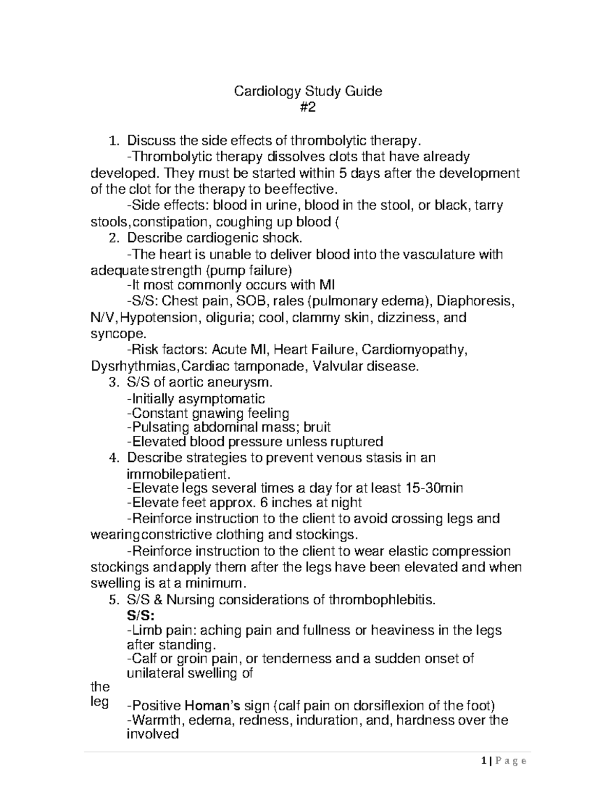 Cardiology Study Guide 2 1.Discuss ION - Cardiology Study Guide ...