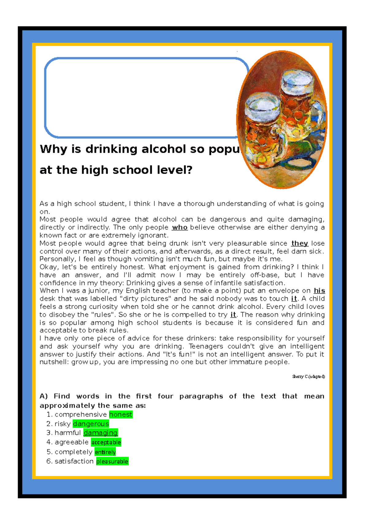 Why-do-teenagers-drink-reading-comprehension Actividad # 12 - Why is ...