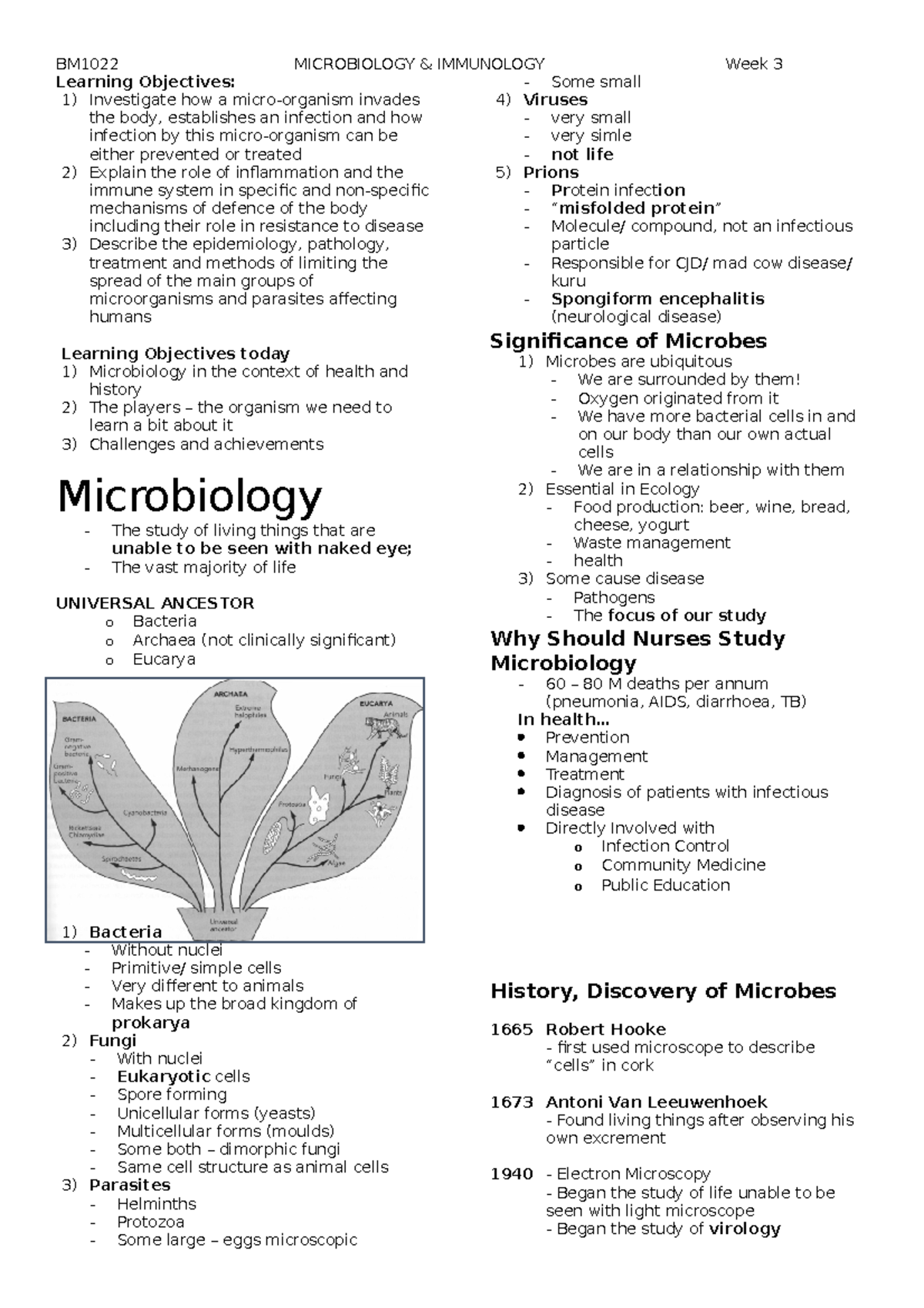 Lec 3 microbiology and Immunology - BM1022 MICROBIOLOGY & IMMUNOLOGY ...