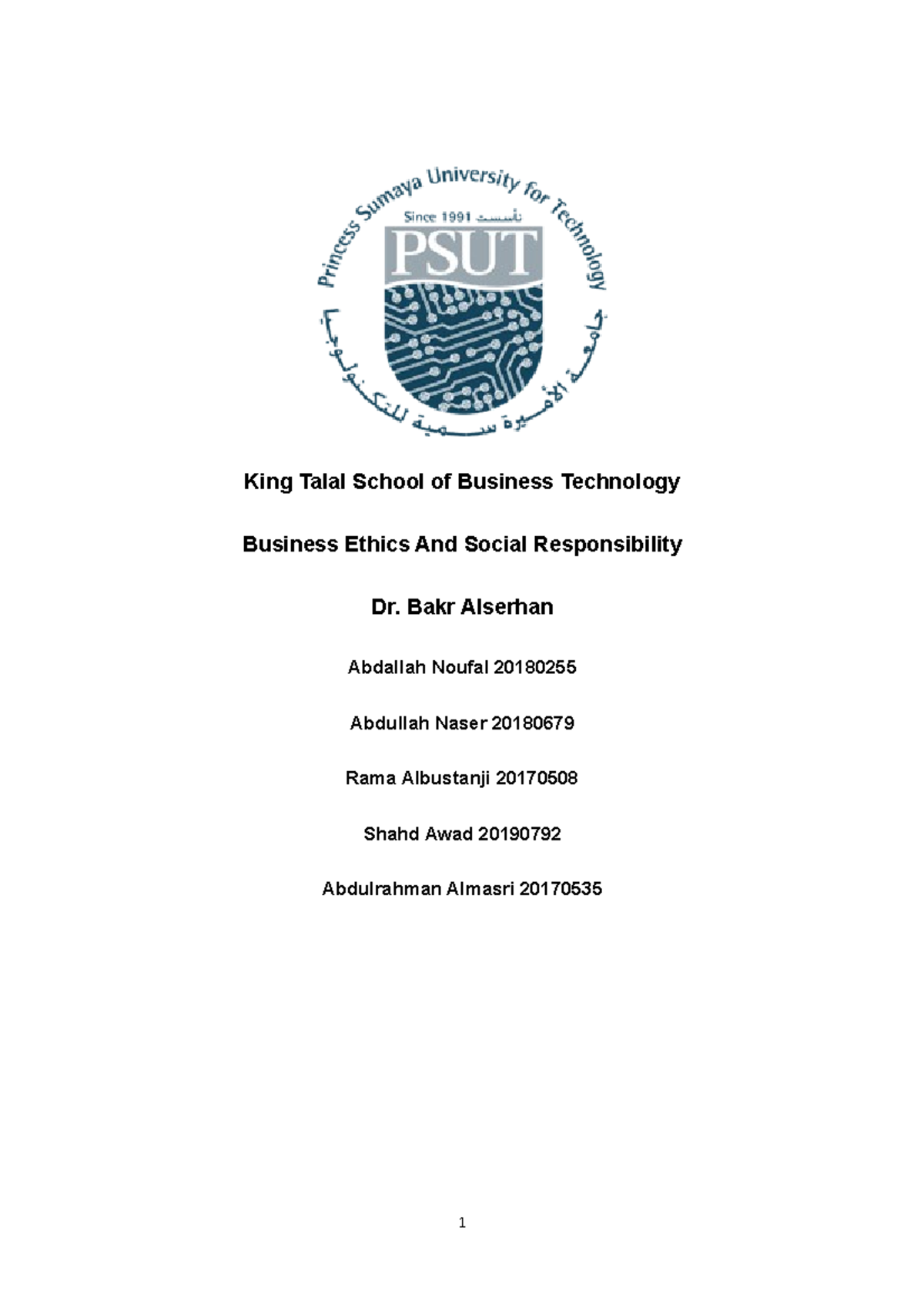 BE Project 2021 - Grade: B+ - King Talal School of Business Technology ...