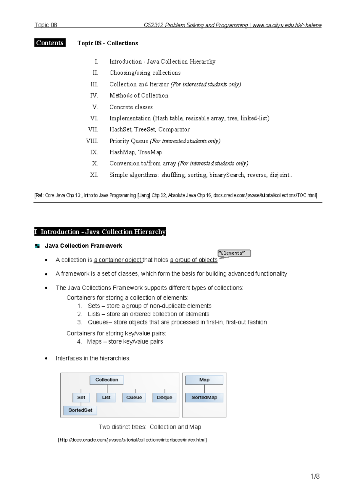 Topic 08 - 111111111111111111111 - 1/ Contents Topic 08 - Collections I ...