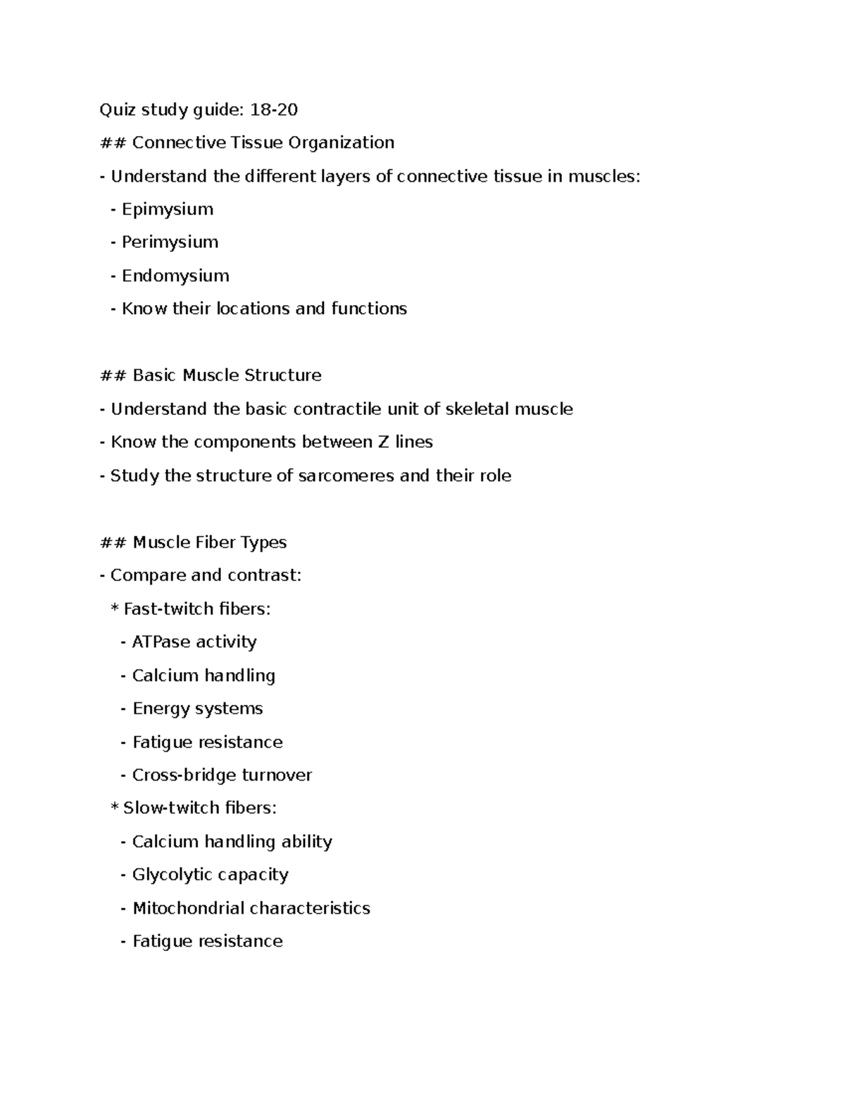 Quiz study guide 18-20 - practice material - Quiz study guide: 18 ...