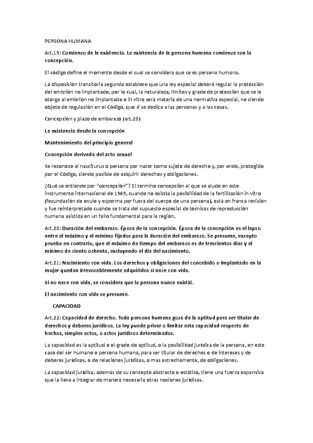 Persona Humana - PERSONA HUMANA Art: Comienzo de la existencia. La ...
