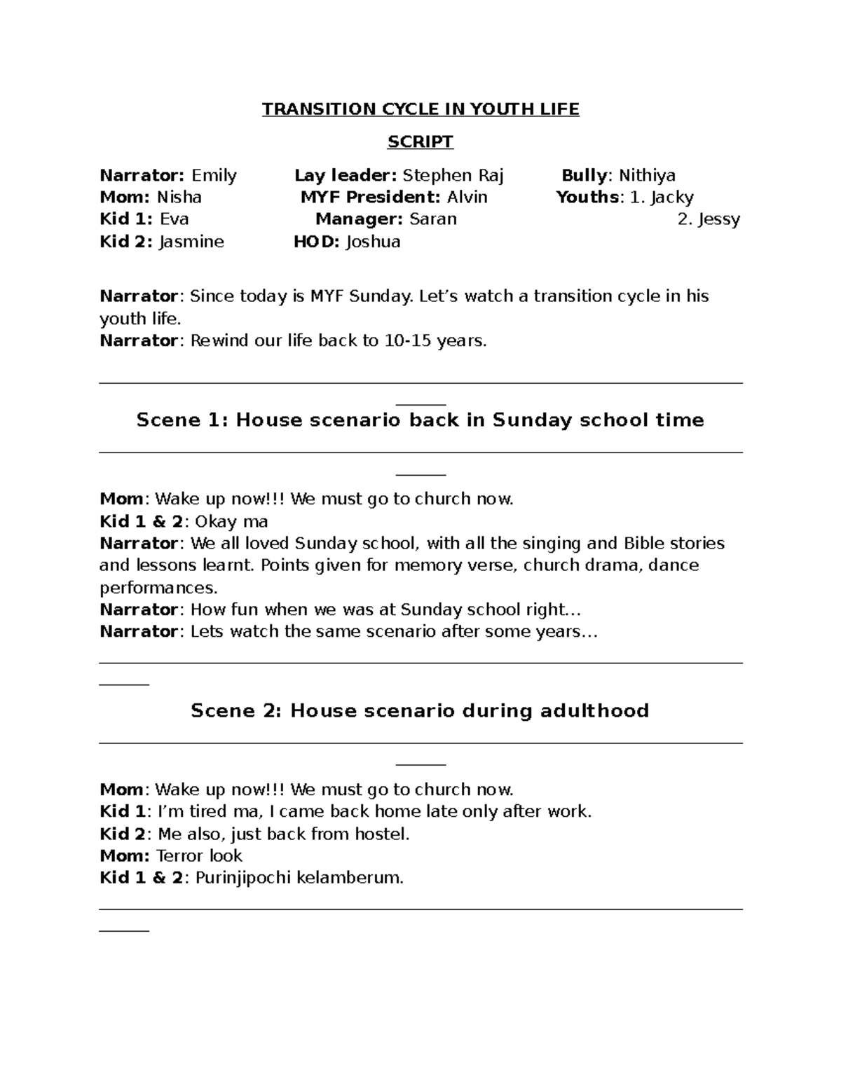 Growing UP IN A Christian Family - TRANSITION CYCLE IN YOUTH LIFE ...
