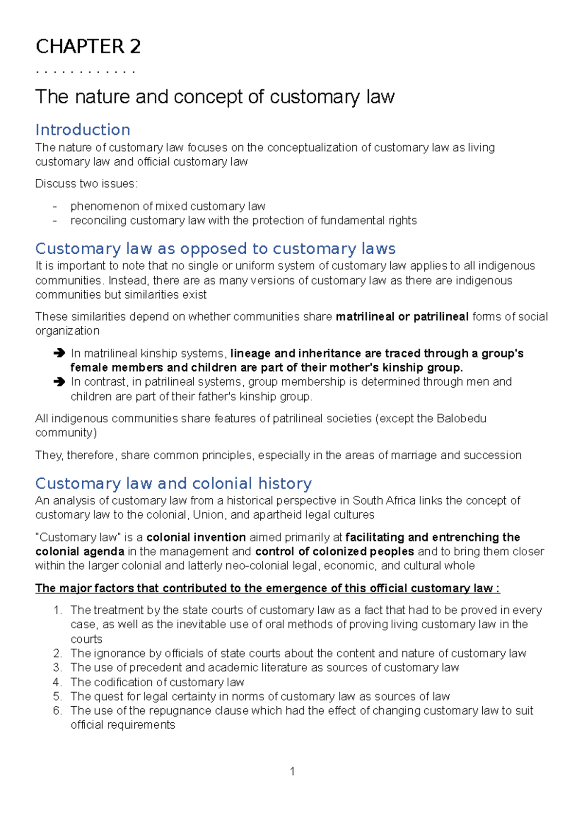 Chapter 2 - RPR notes Ch 2 - CHAPTER 2 ............ The nature and ...