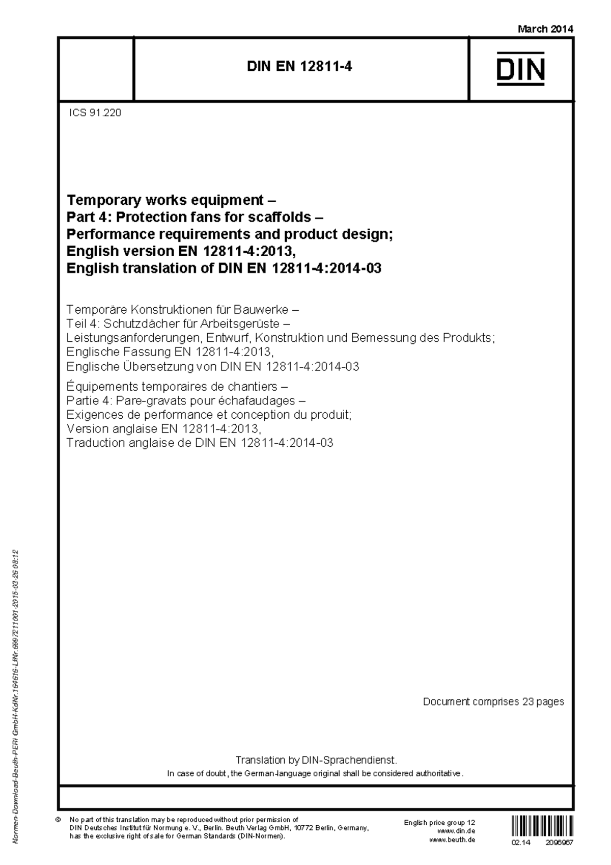 DIN EN 12811-4 a 2 - DIN EN 12811-4 a 2 - March 2014 Translation by DIN ...