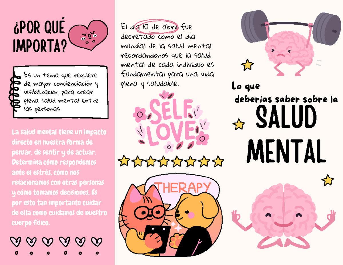 Folleto sobre salud mental - El día 10 de abril fue decretado como el ... Folleto sobre salud mental - El día 10 de abril fue decretado como el ...
