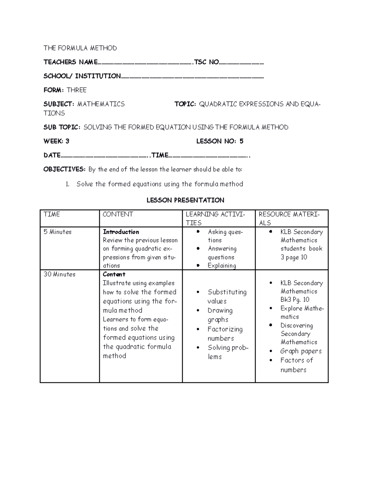 THE- Formula- Method - While studying maths - THE FORMULA METHOD ...