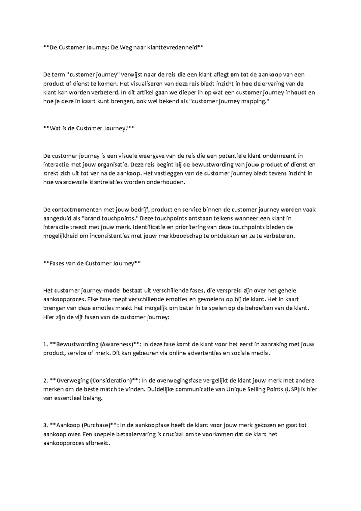 De Customer Journey - Het visualiseren van deze reis biedt inzicht in ...