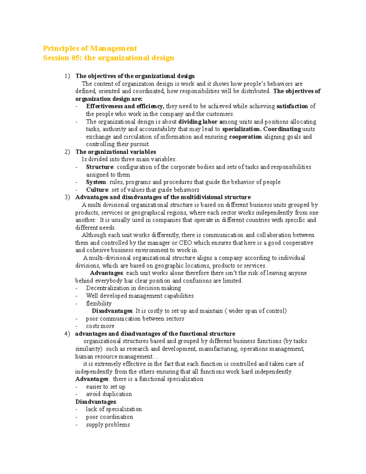 Principles of Management - session 05 - Principles of Management ...