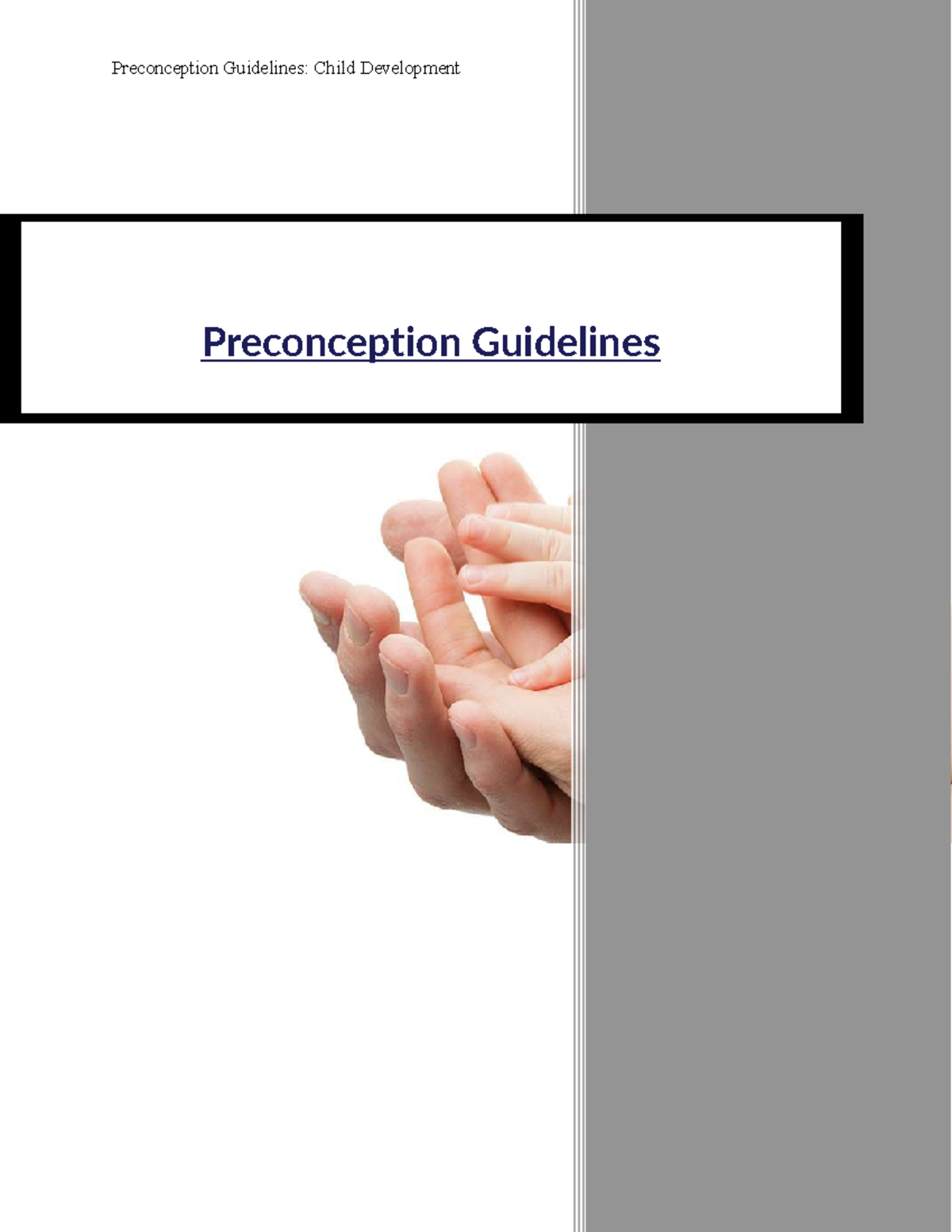 New pre - pregnancy - Preconception Guidelines: Child Development 0 ...