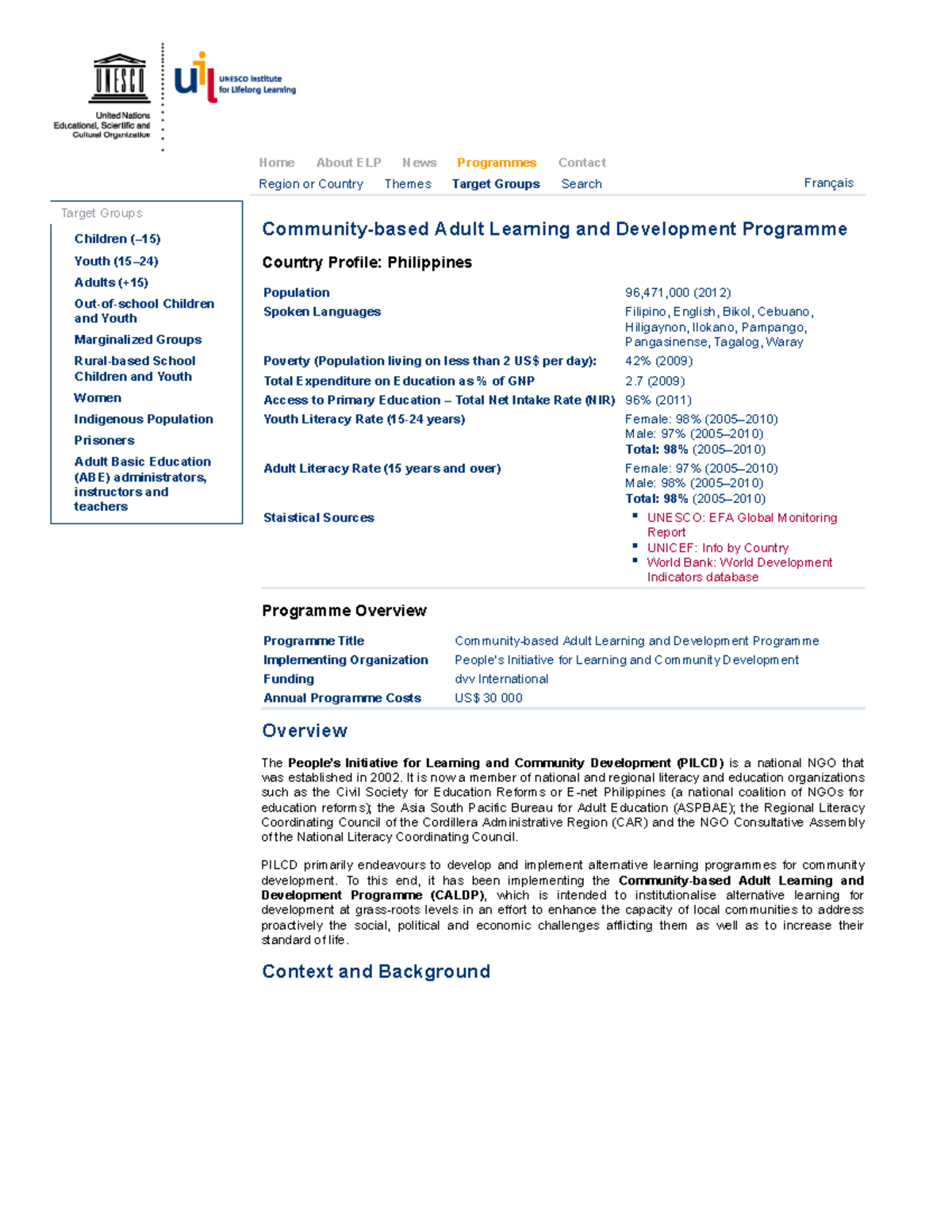 Effective Literacy Programmes › Community-based Adult Learning and ...