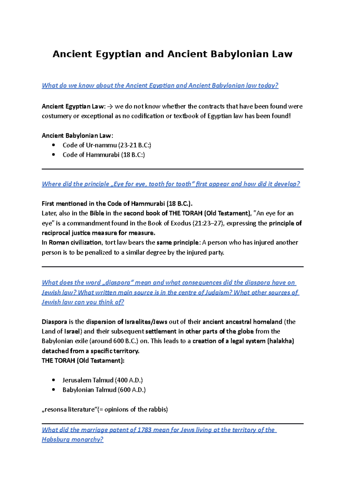 Ancient Egyptian and Ancient Babylonian Law - ). Later, also in the ...