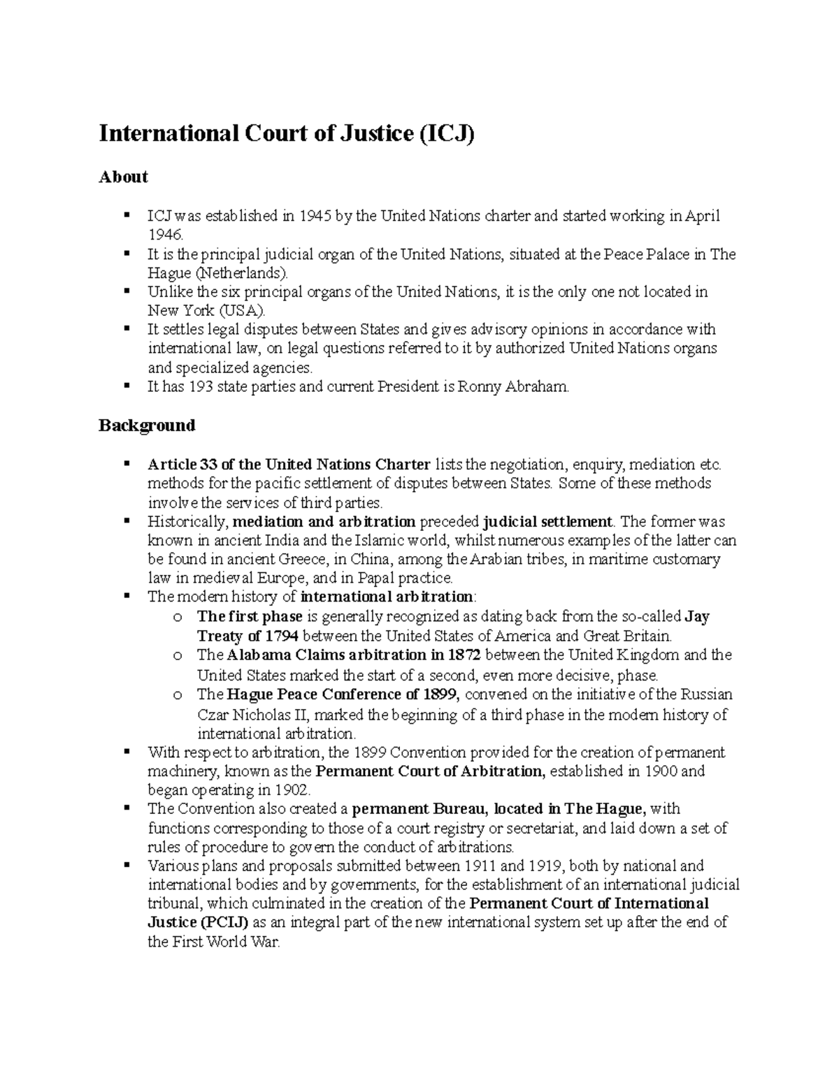 International Court of Justice (ICJ) - International Court of Justice ...