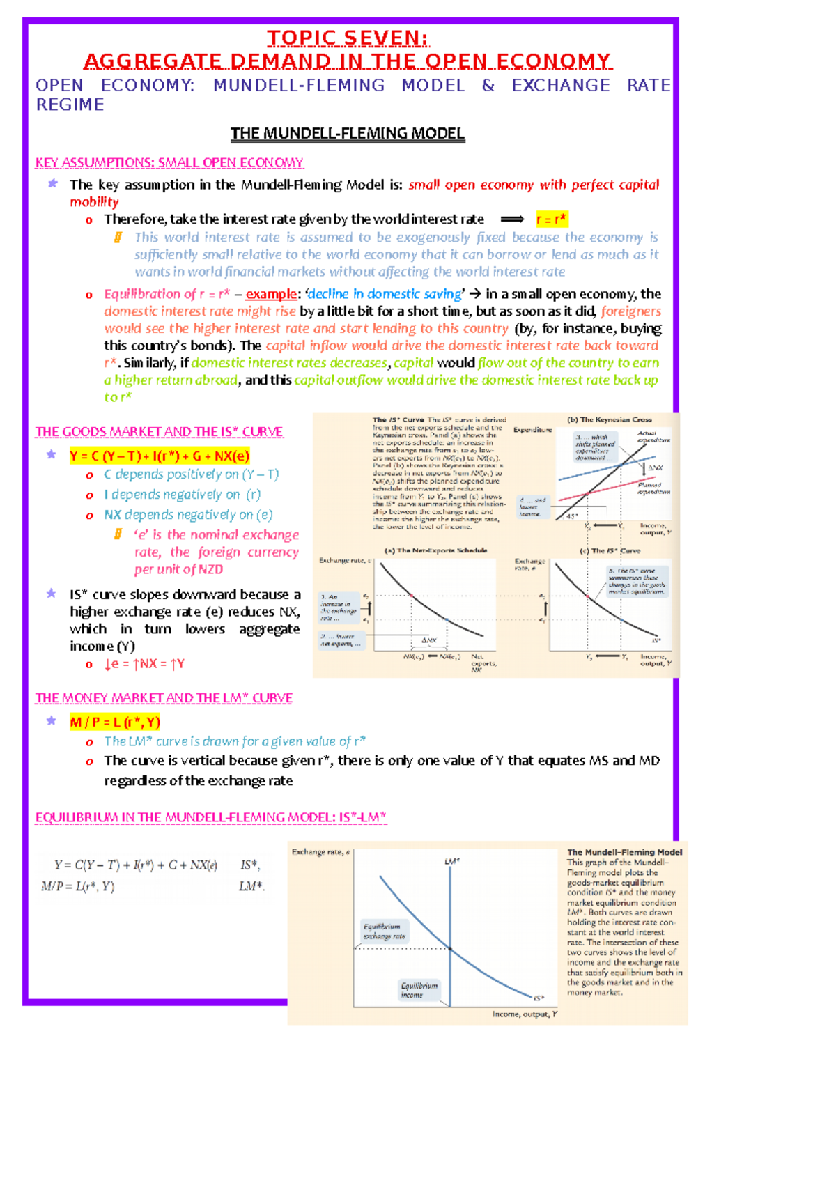 Topic Seven- Small OPEN Economy - TOPIC SEVEN: AGGREGATE DEMAND IN THE ...