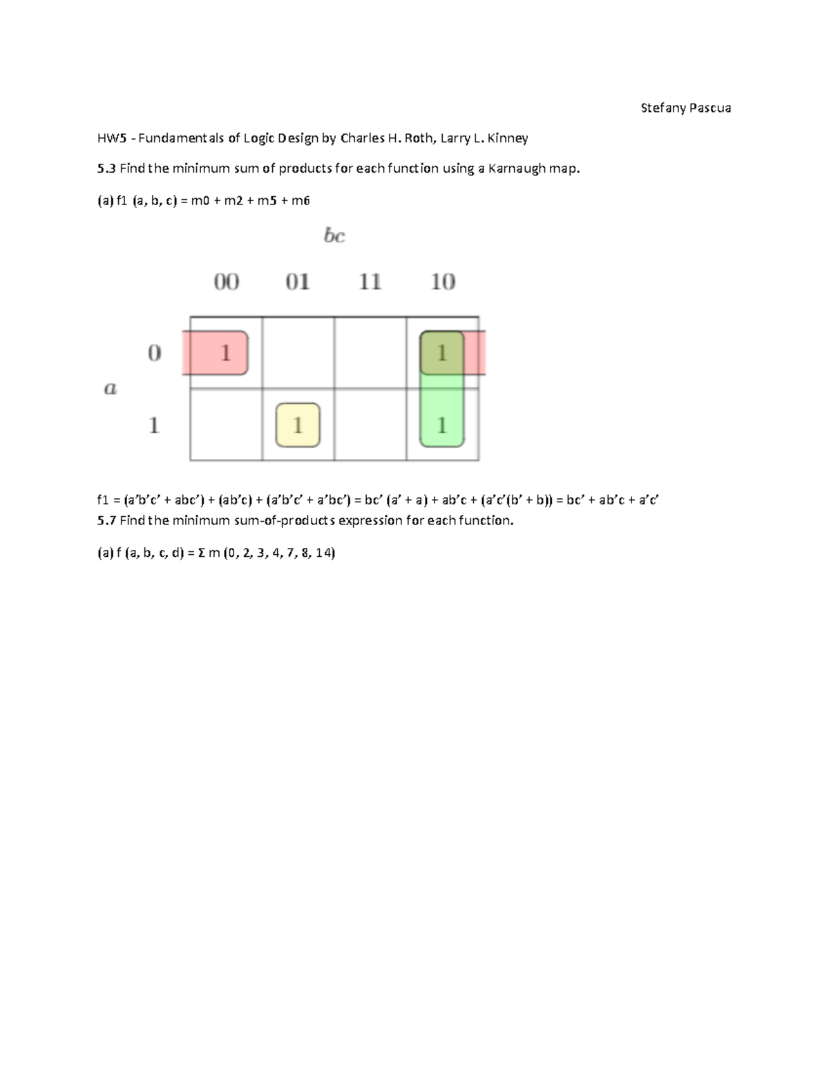 HW5 - EE-2513-0A1-Spring-2021- Logic Design Paul Morton - Stefany Pascua HW5 - Fundamentals of ...