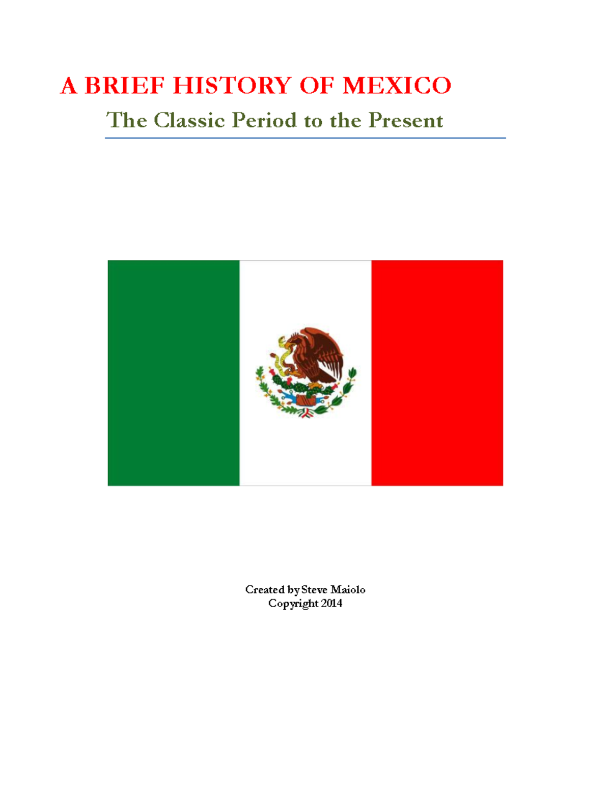The History of Mexico Textbook PDF - A BRIEF HISTORY OF MEXICO The ...