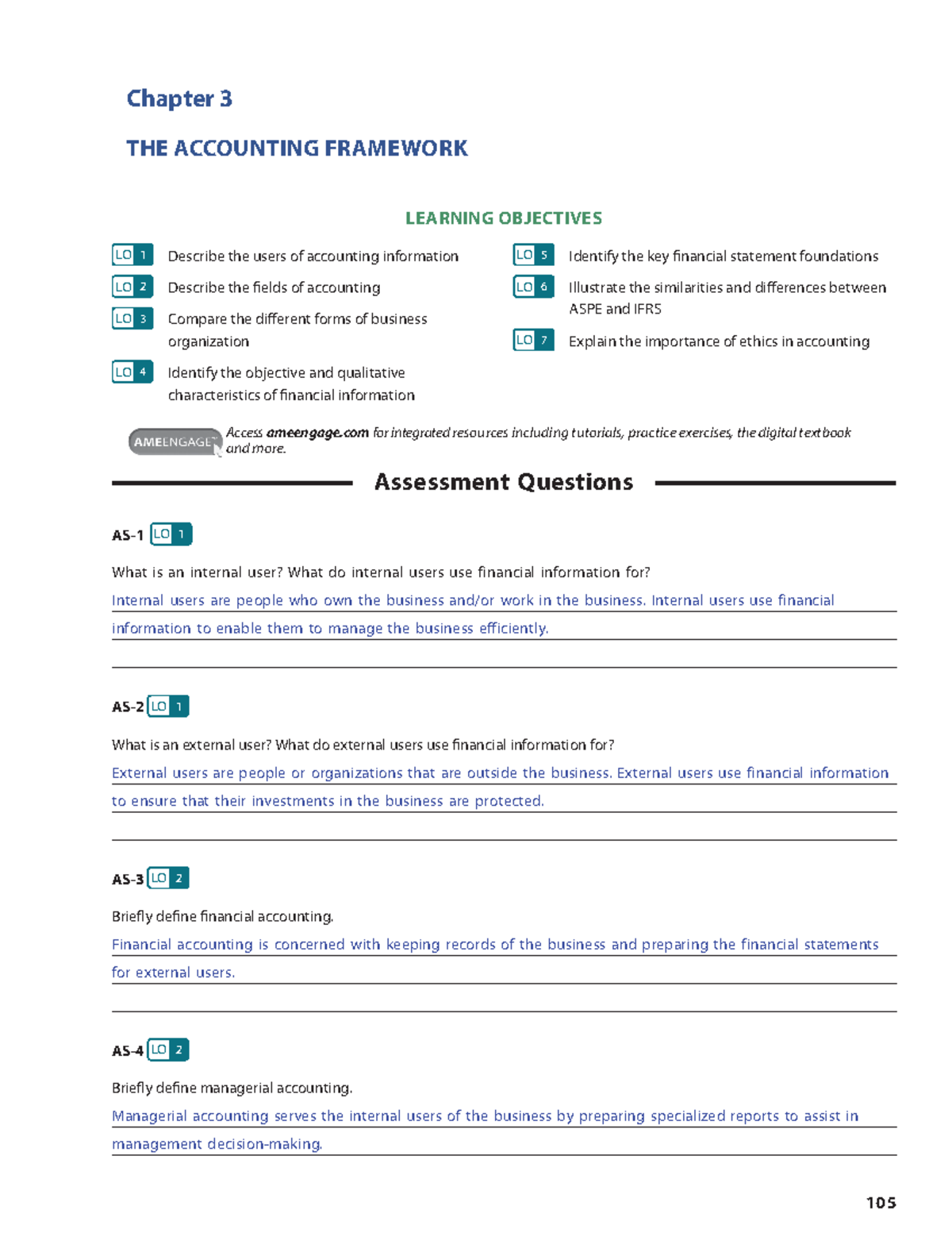 Kap 1 5th Workbook Te Ch 3 Chapter 3 THE ACCOUNTING FRAMEWORK 