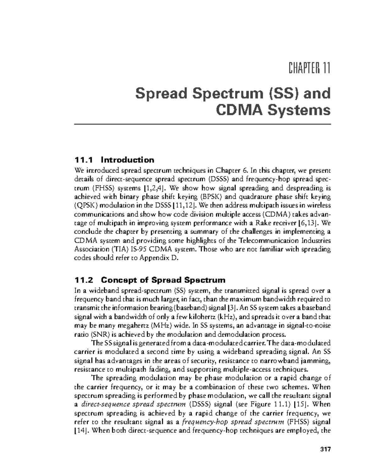 Code Division Multiple Access - Explained - CHAPTER 11 Spread Spectrum (SS) and CDMA Systems 11 ...