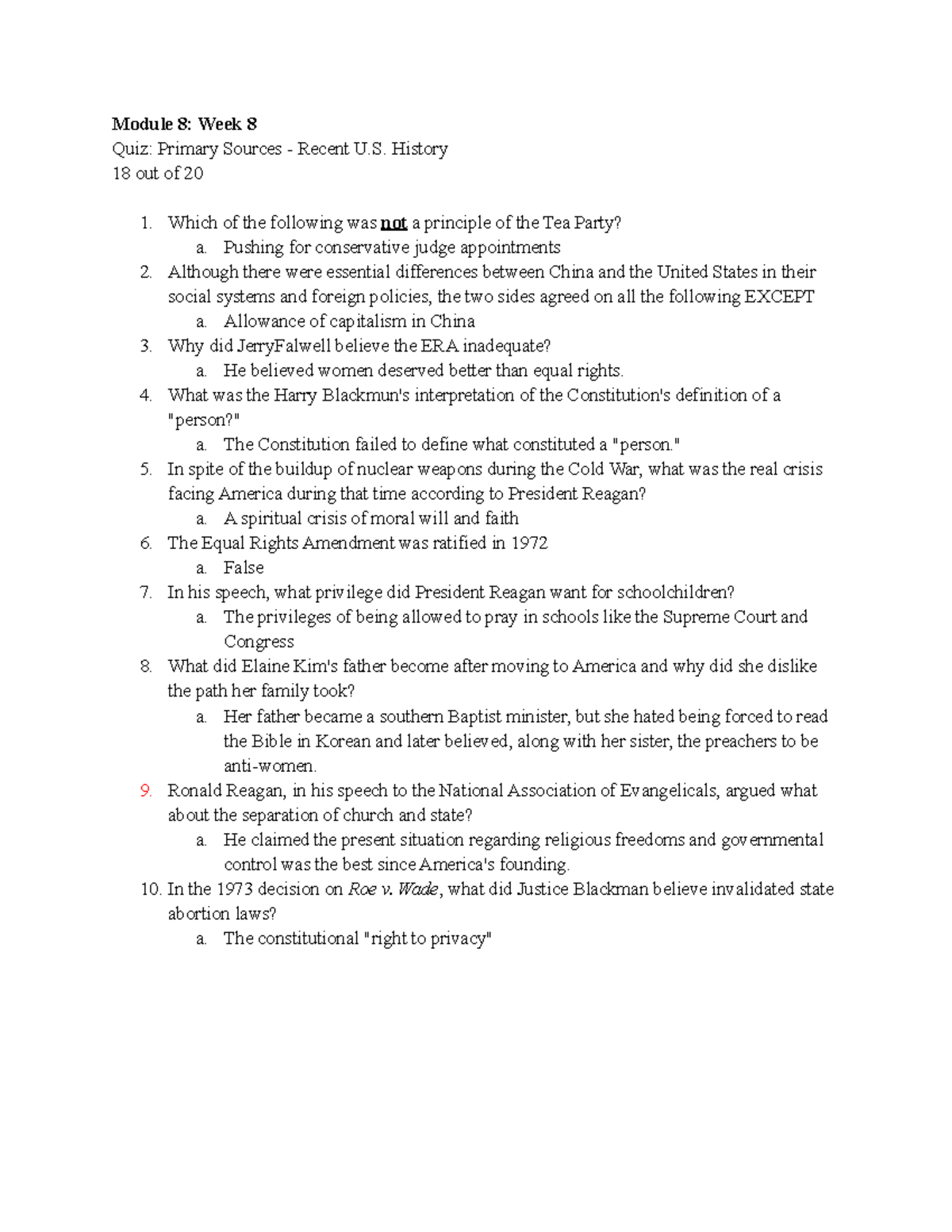 Quiz Primary Sources - Recent U.S. History - Module 8: Week 8 Quiz ...