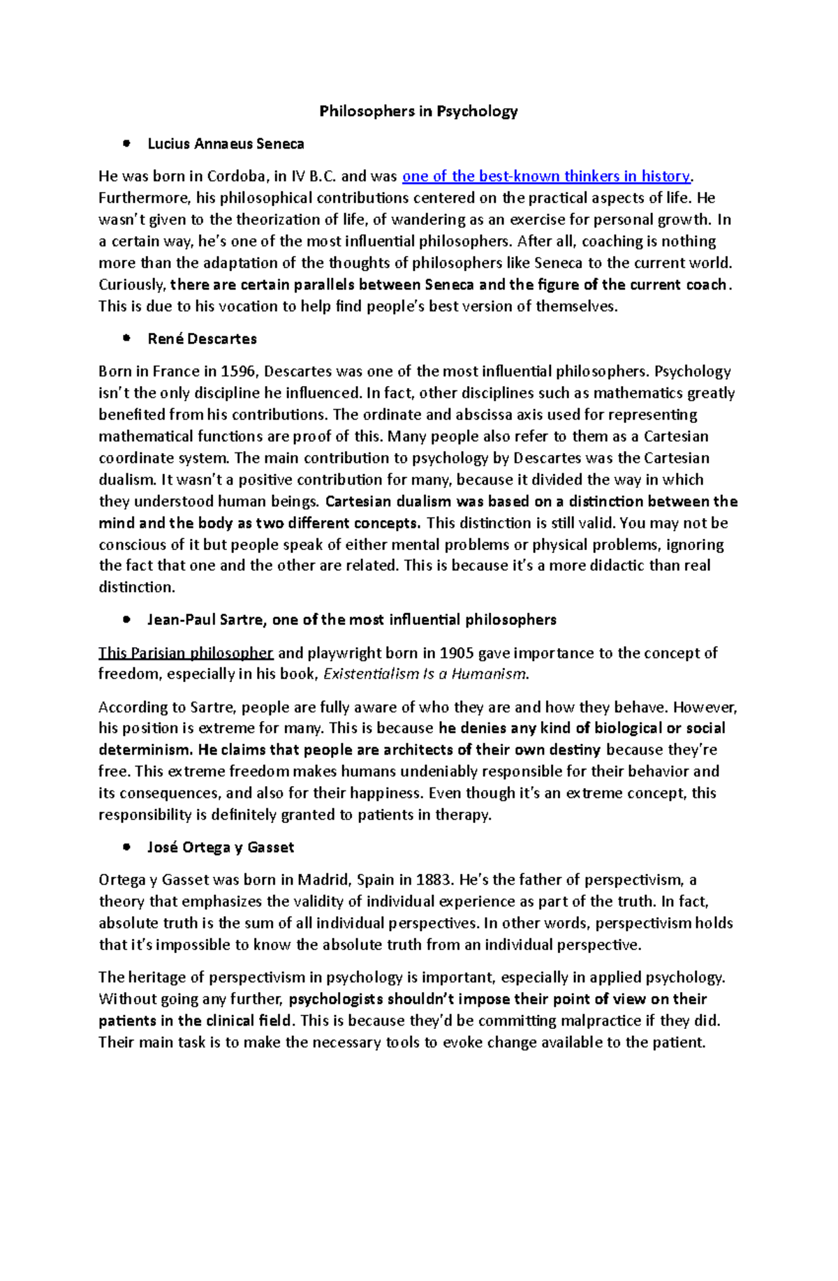 Philosophers in Psych ology - Philosophers in Psychology Lucius Annaeus ...