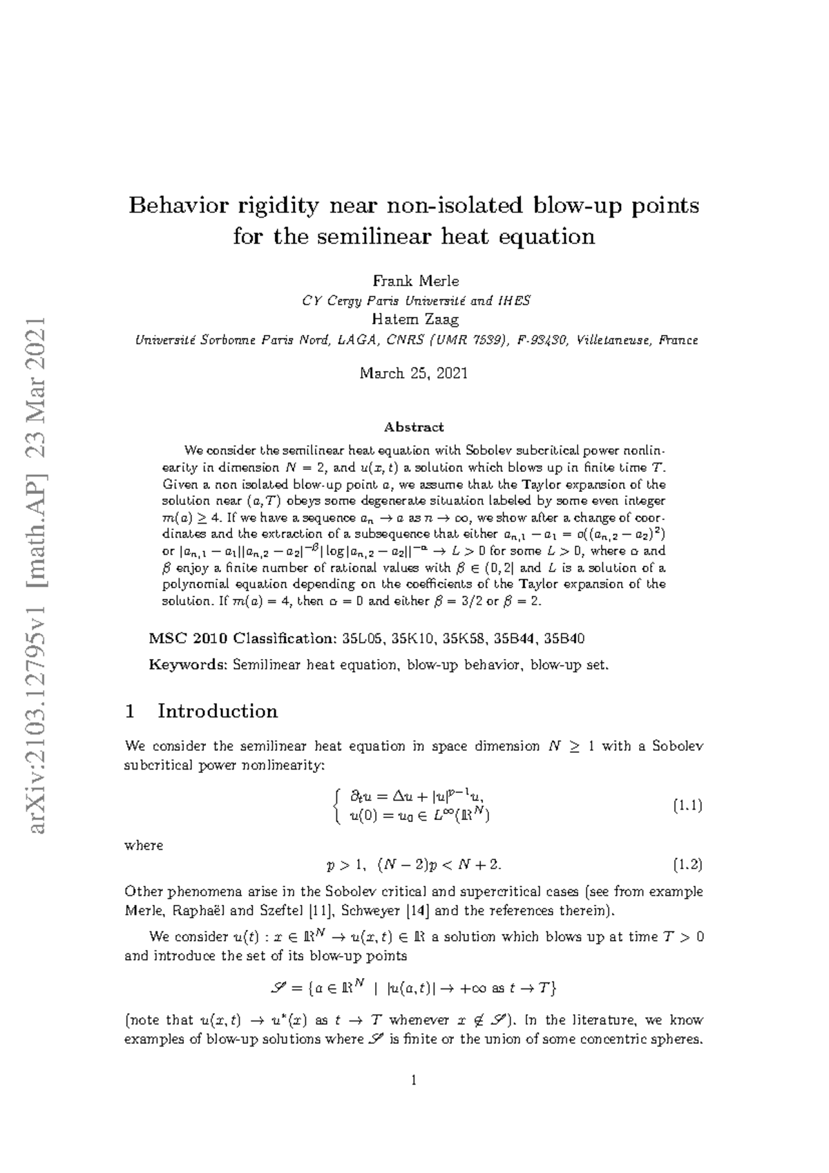 2103 - cours - arXiv:2103 [math] 23 Mar 2021 Behavior rigidity near non ...