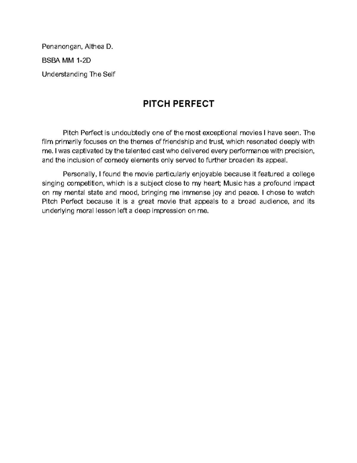 UTS-ACT1 - Penanongan, Althea D. BSBA MM 1-2D Understanding The Self ...