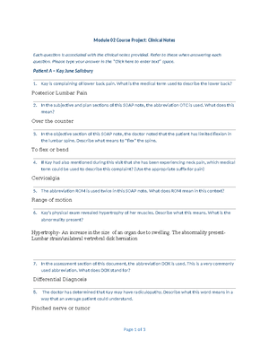 Mod03 Course Project Questions - Module 03 Course Project: Medical ...