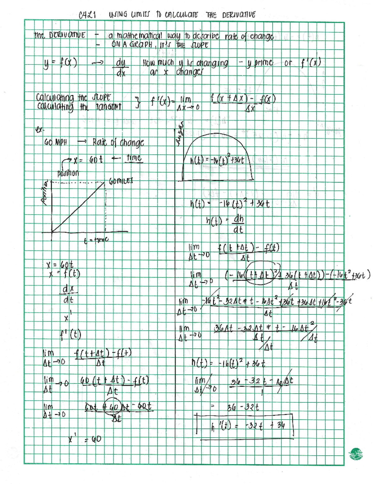 Calculus 1 Chapter 4 Lesson 1-11 Notes - Calculus 1 - PangSU - Studocu
