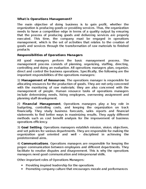 Operations Managementv 8 - QUALITY CONTROL Inspection Inspection is an ...