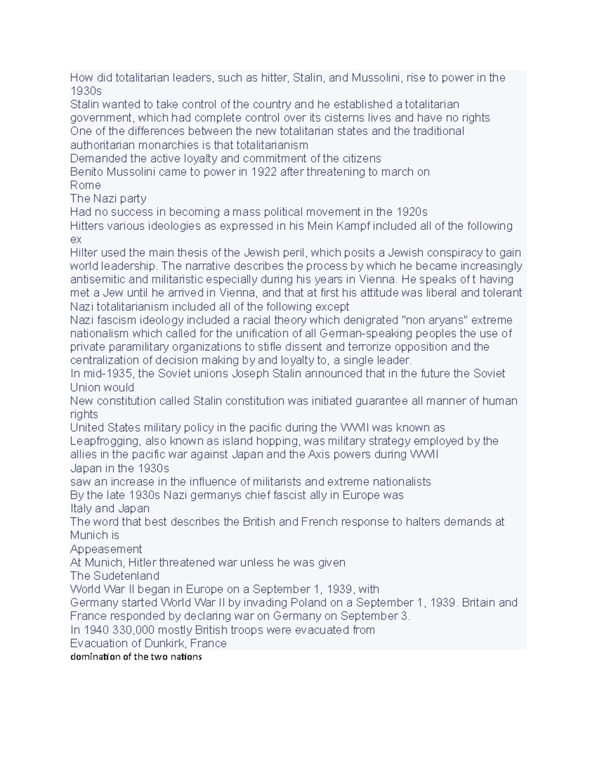 Hist 14 - prartice - How did totalitarian leaders, such as hitter ...