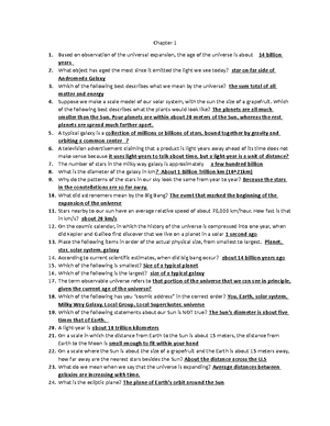 Segment 2 Test Review, includes sun and stars - PHYS Test #2 Review The ...