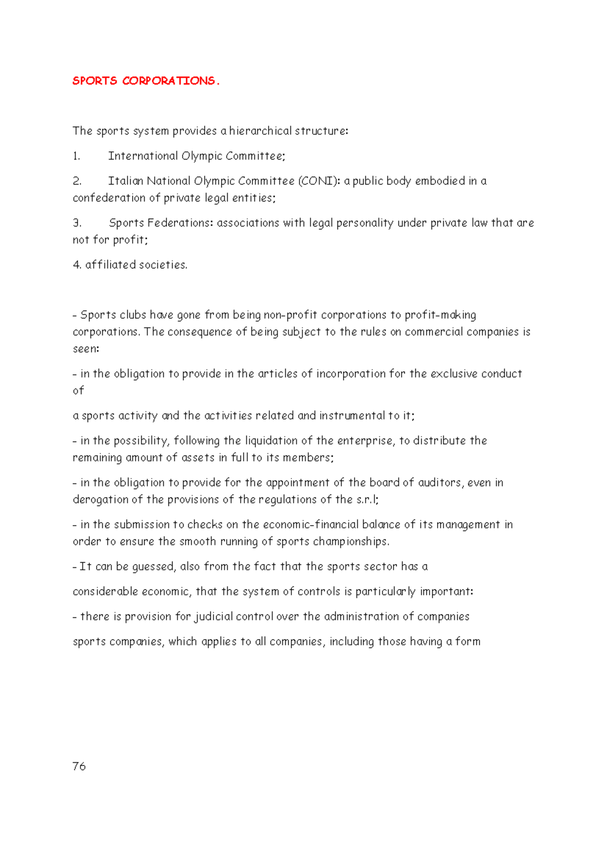 Sports Corporations. 16 - SPORTS CORPORATIONS. The sports system ...