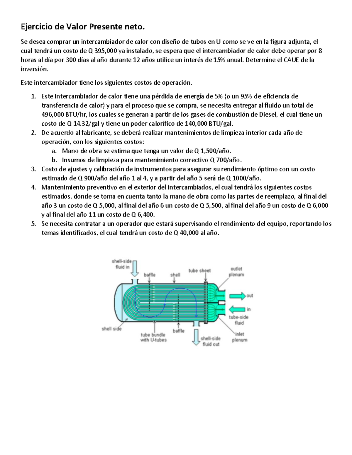 Ejercicio # 3 Valor del dinero en el tiempo - Ejercicio de Valor Presente neto. Se desea comprar ...