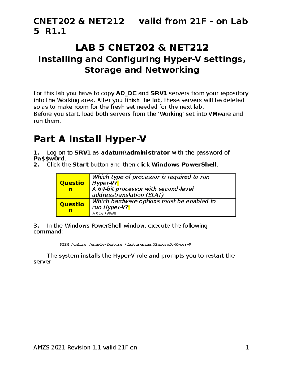 Student LAB 5 2019Lab work of Windows Server 2019 - 5 R1. LAB 5 CNET202 ...
