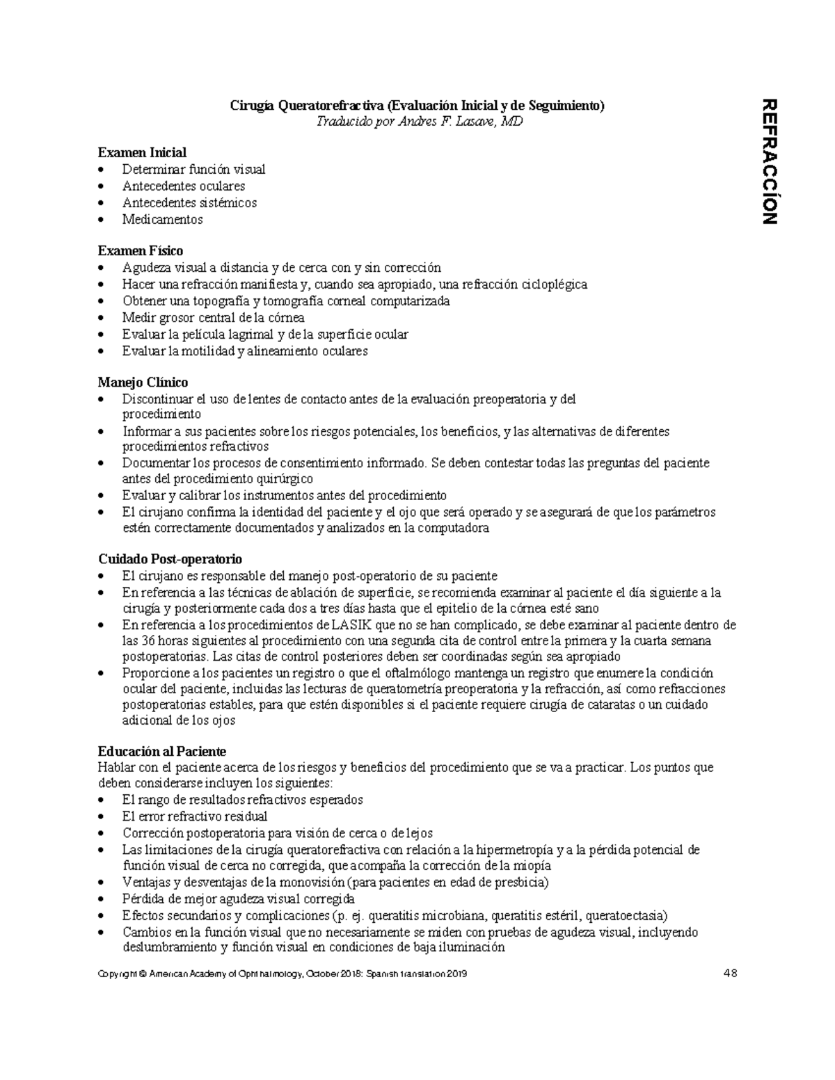 Spanish Refractive 2019 - Copyright © American Academy of Ophthalmology ...