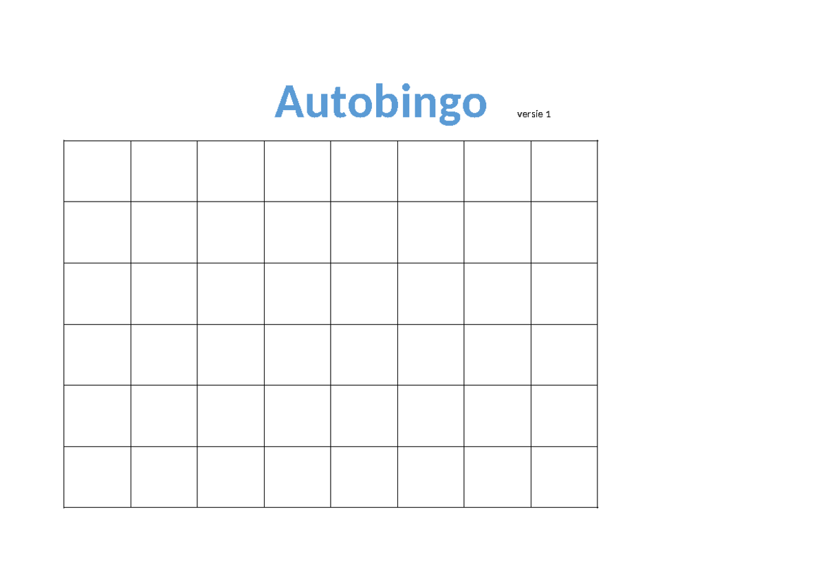 Autobingo leeg (2) - Biologie - Autobingo versie - Studeersnel