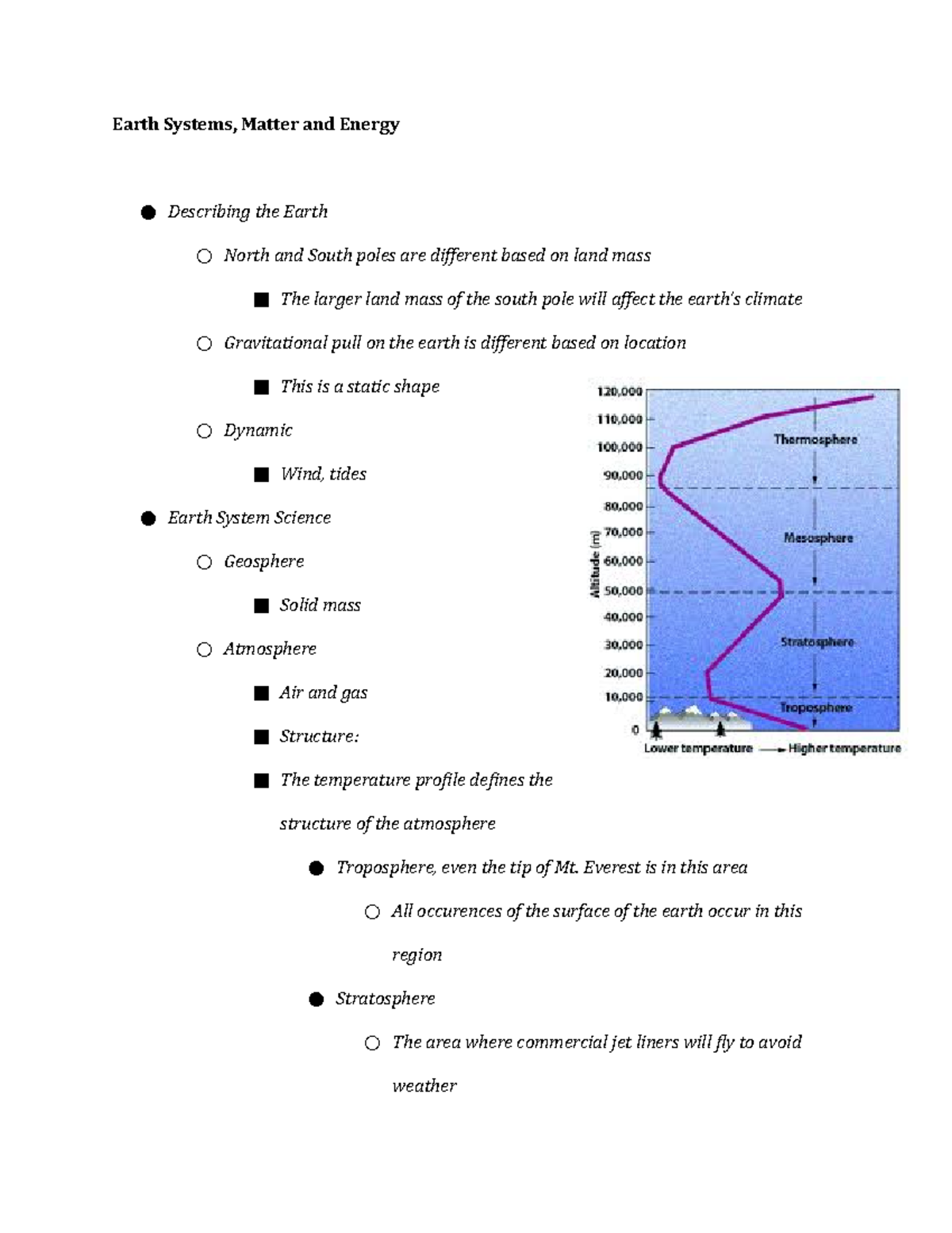 Earth Systems Matter and Energy - Studocu