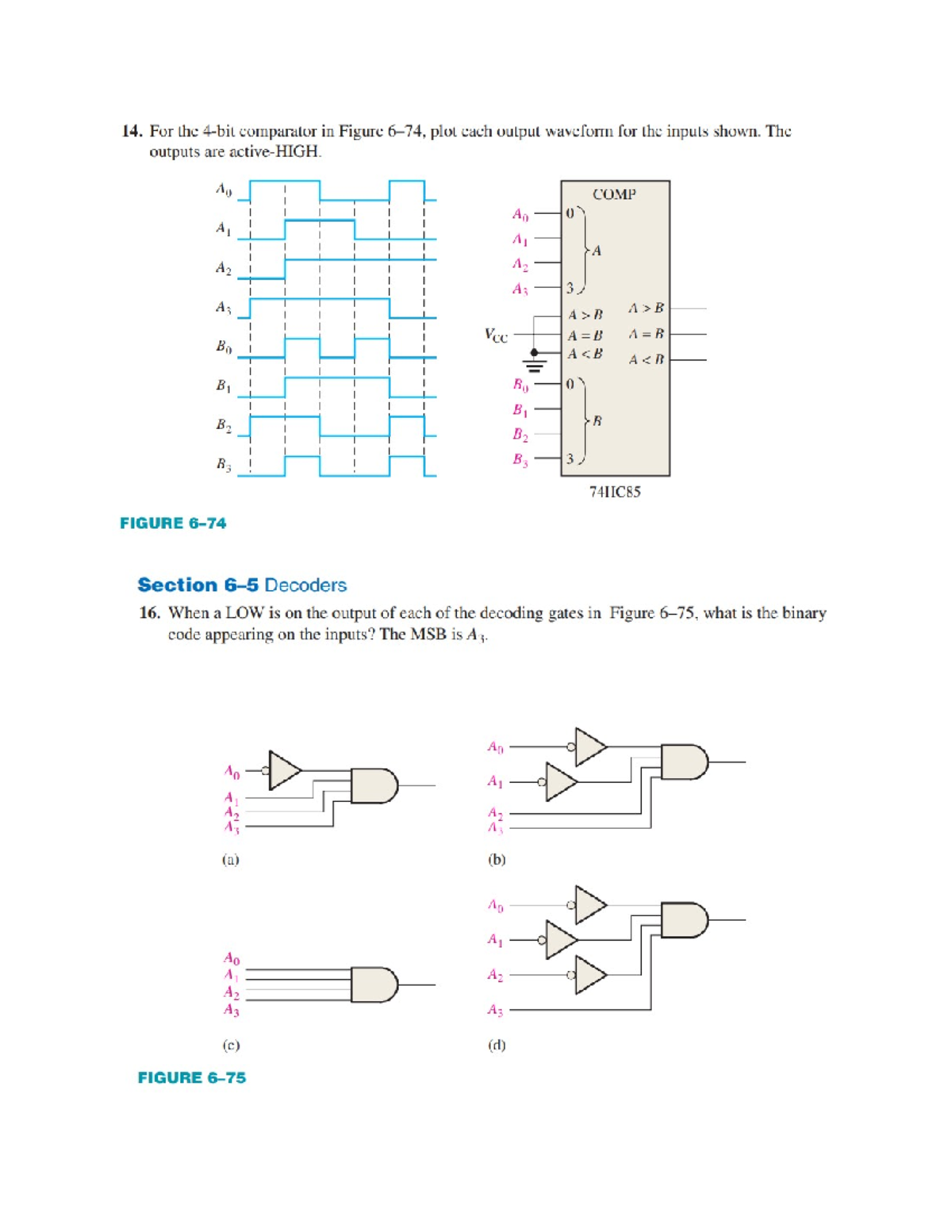 Doc4 - 14. For the comparator in Figure plot each output waveform for the inputs shown. The ...