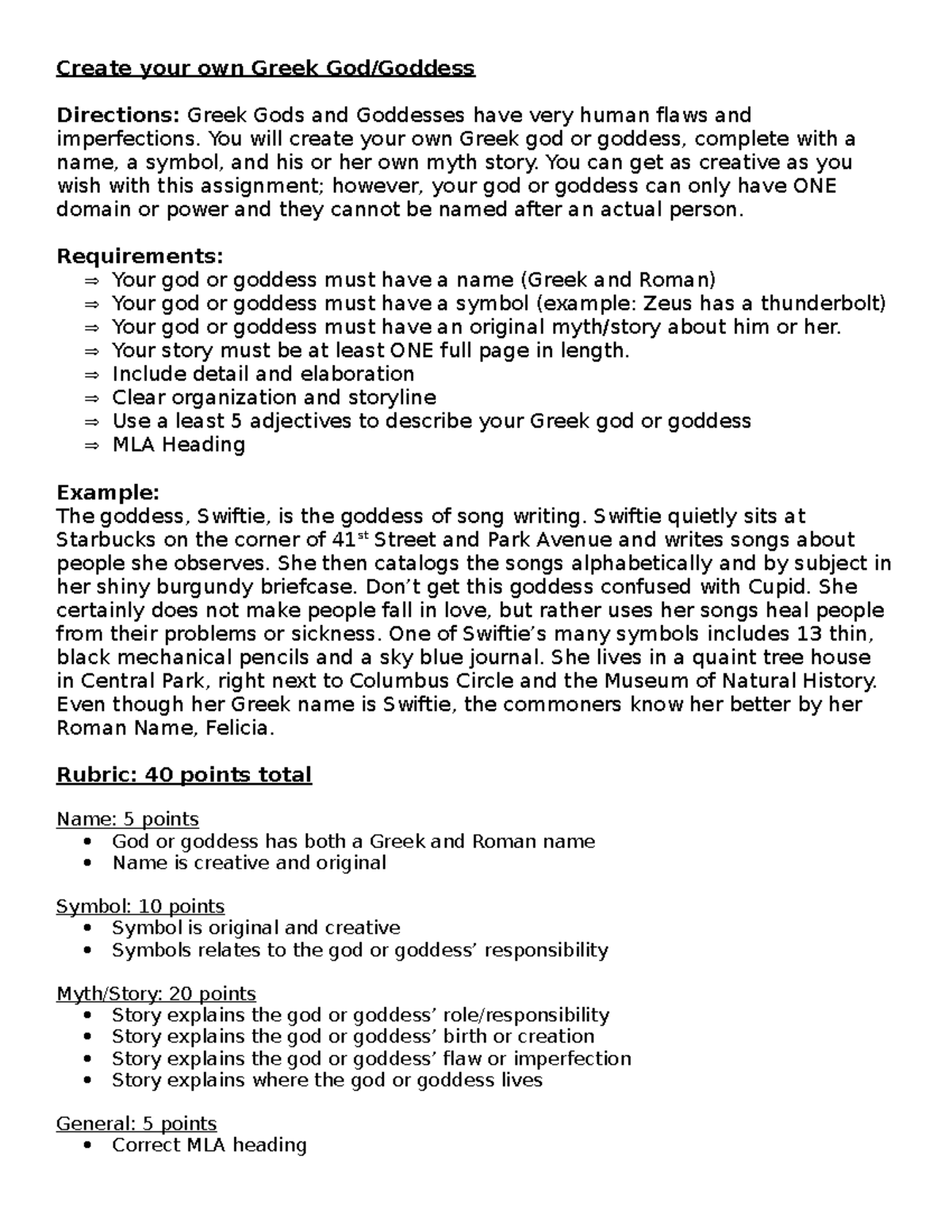 Create your own Greek God assignment - Create your own Greek God ...