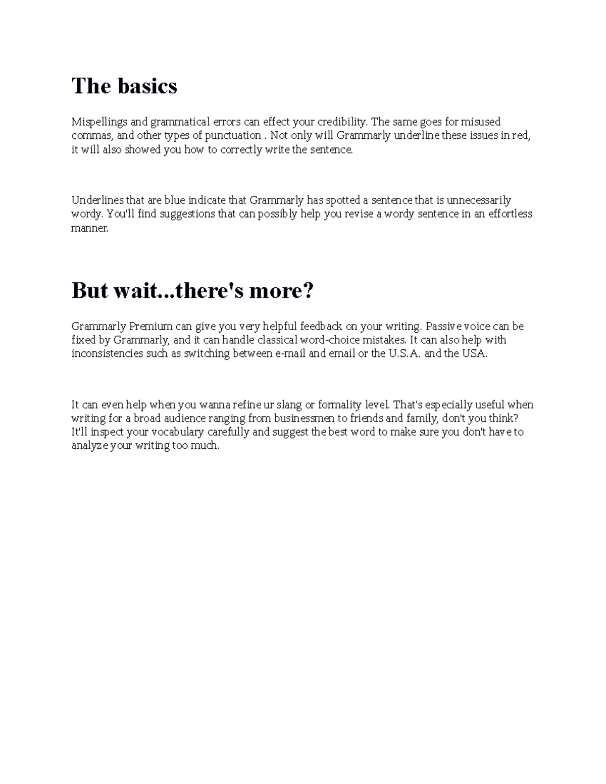 Demo document - fghgg - The basics Mispellings and grammatical errors ...