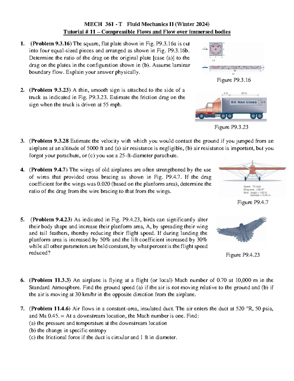 Tutorial 11 Compressible Flows And Flow Over Immersed Bodies Qa Mech 361 T Fluid