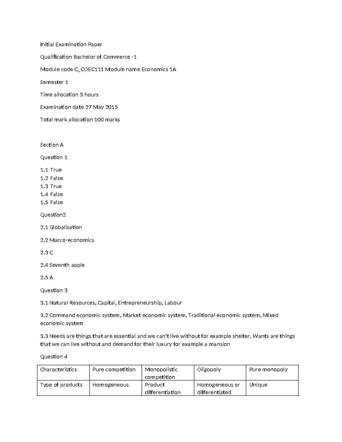 Initial Examination Paper - Initial Examination Paper Qualification ...